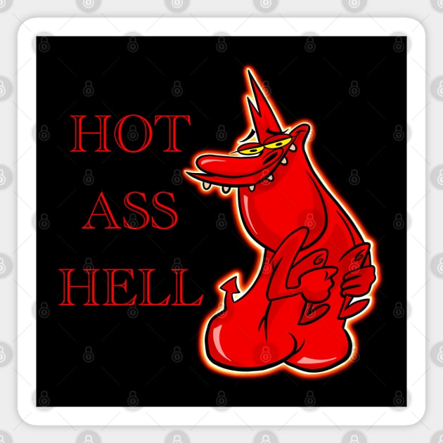 Hot Ass Hell - Cow And Chicken - Sticker | TeePublic